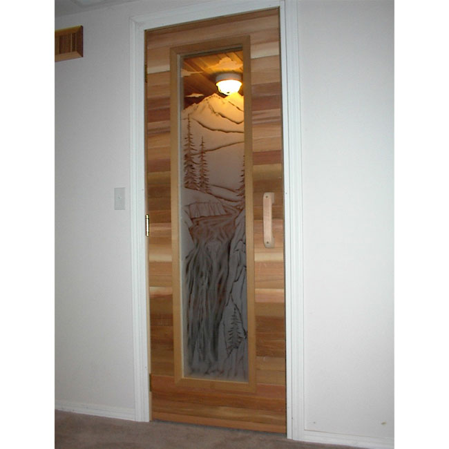 Wide Clad Sauna Door / 32x82 RO + 16x67 Window | Cedarbrook Sauna + Steam