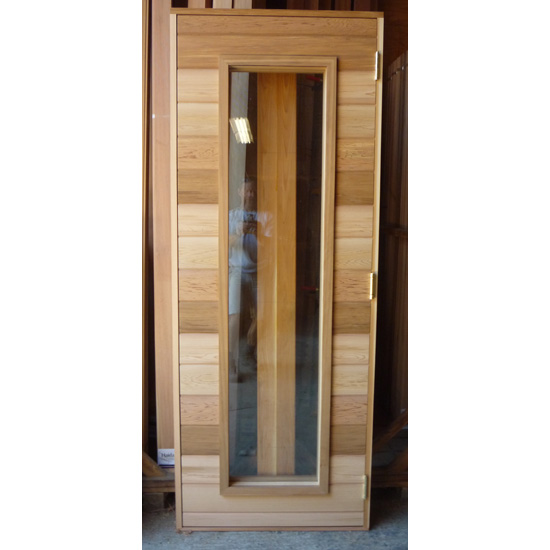 Wide Clad Sauna Door / 32x82 RO + 16x67 Window | Cedarbrook Sauna + Steam