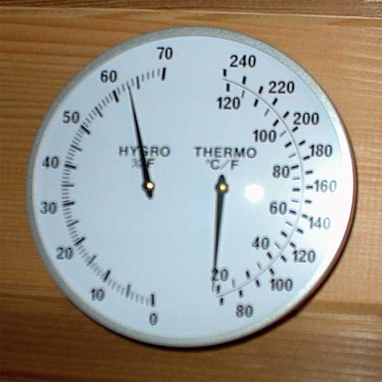 5" Chrome Sauna Dual Thermometer Hygrometer | Cedarbrook Sauna + Steam