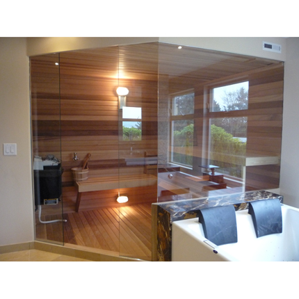 Two Glass Sauna Walls | Cedarbrook Sauna + Steam
