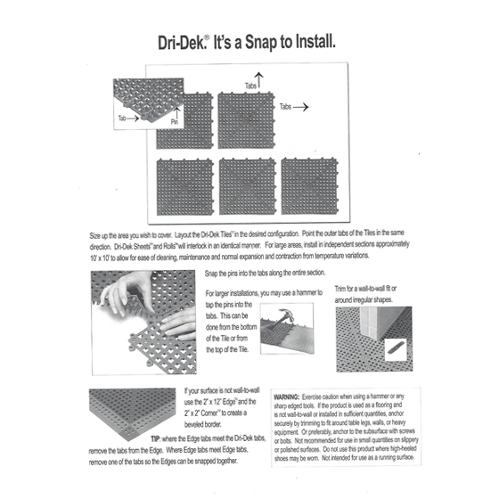 Dri-Dek Sauna Rubber Flooring Square | Cedarbrook Sauna + Steam
