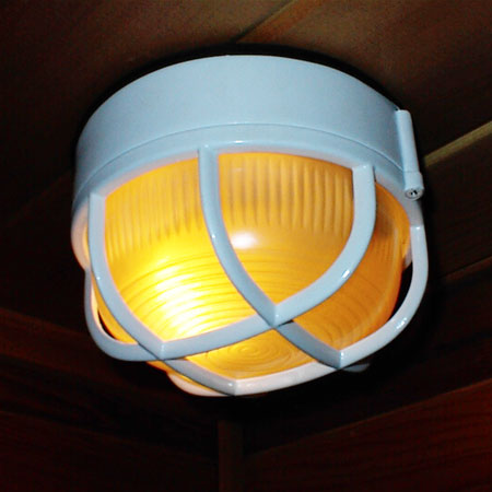 Round Sauna Flush Mount Marine Style Light - White | Cedarbrook Sauna ...