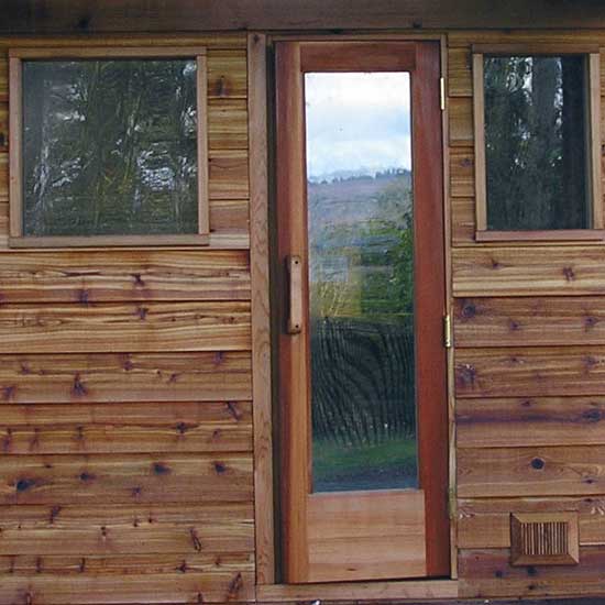 Rail & Stile Sauna Door 24x72 RO + 16x55 Glass | Cedarbrook Sauna + Steam