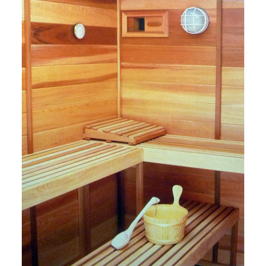Round Sauna Flush Mount Marine Style Light - White | Cedarbrook Sauna ...