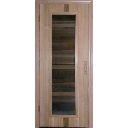 Wide Clad Sauna Door / 32x82 RO + 16x67 Window | Cedarbrook Sauna + Steam