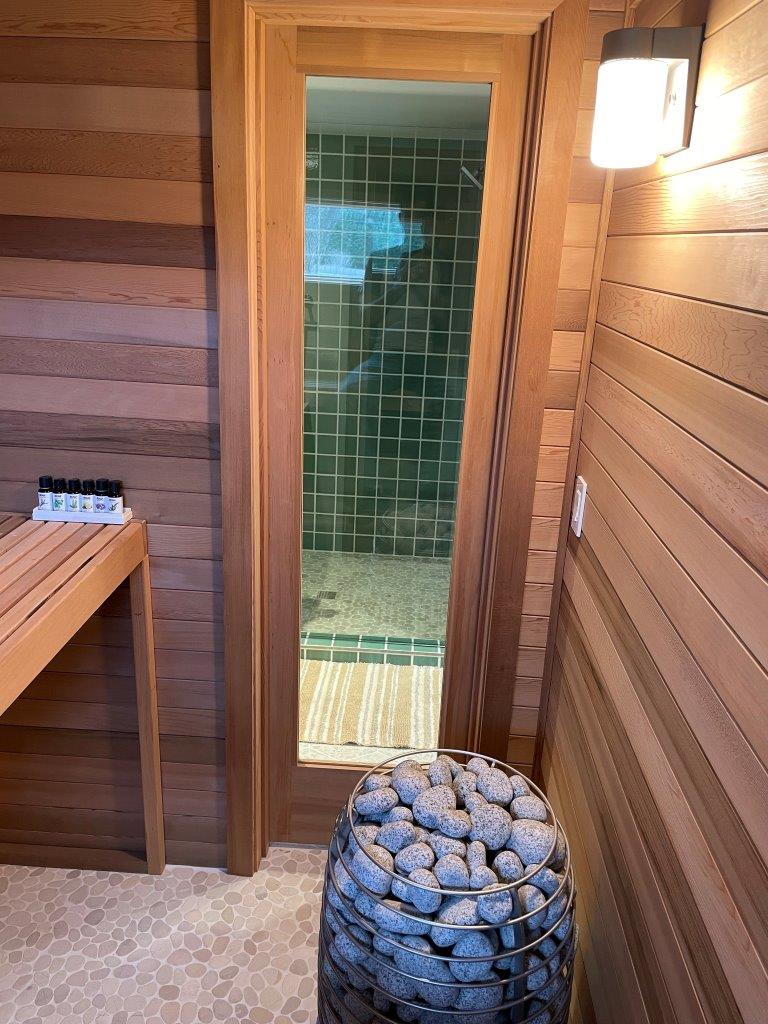 Rail Stile Sauna Door 24x76 RO + 16x55 Glass | Cedarbrook Sauna + Steam